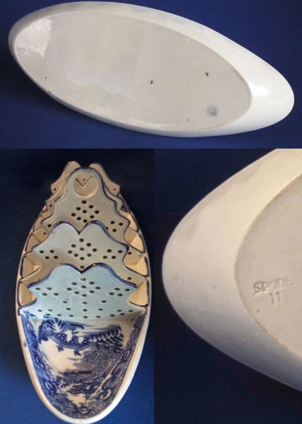 Early Spode Flying Pennant Pearlware Toast Rack c1810