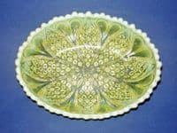 Fine Davidson s Yellow Pearline William and Mary Oval Glass Dish c1905