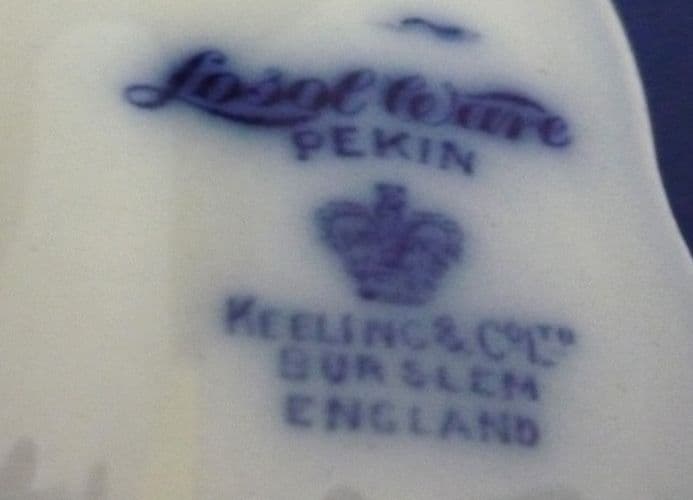 Keeling and Co Pekin Losol Ware Flow Blue and Gilt Plate 2 c1915