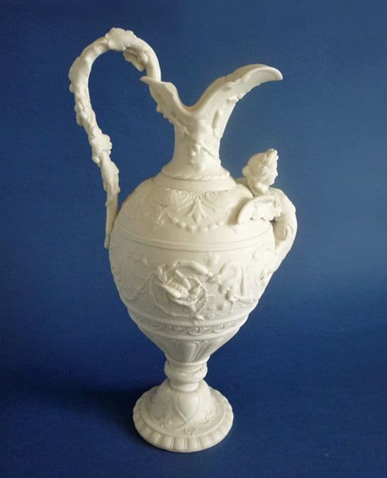 Large Copeland Parian Ware Crystal Palace Art Union Angel Ewer c1860 Sold