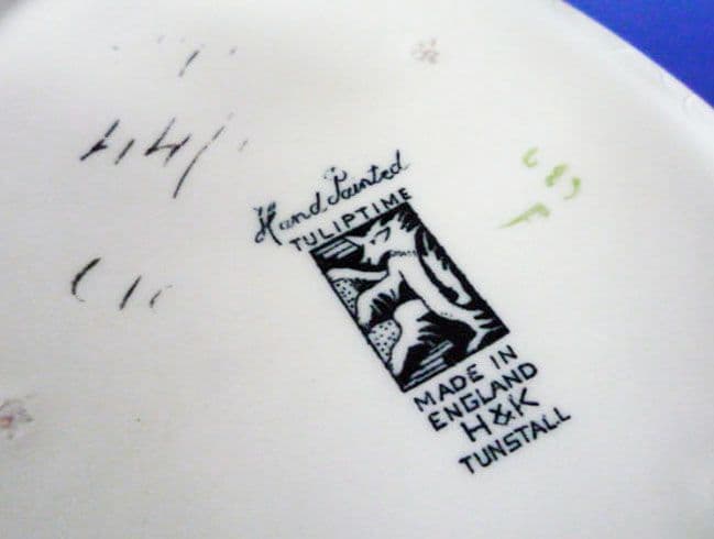 Large H & K Tunstall Pottery Tulip Time Flower Bowl c1939 Sold