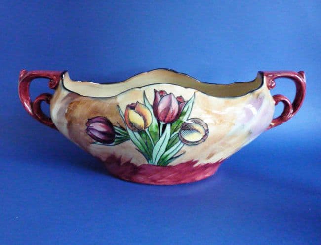 Large H & K Tunstall Pottery Tulip Time Flower Bowl c1939 Sold