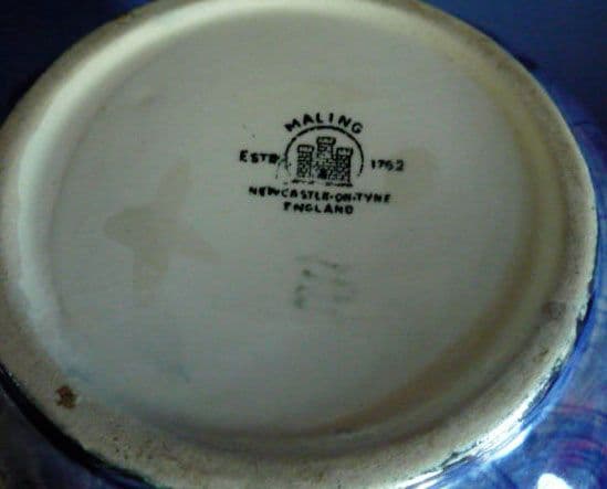 Large Maling Blue Lustre Springtime Jug c1950