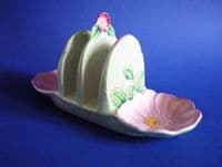 Lovely Carlton Ware Green Wild Rose Toast Rack c1938