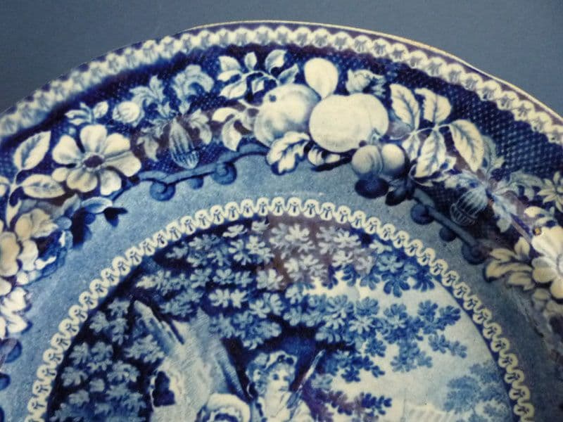 Ralph Hall Pearlware Shelter d Peasants Plate c1825 Sold