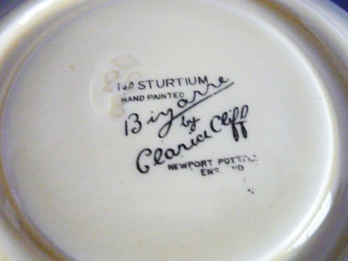 Rare Clarice Cliff Bizarre Nasturtium Conical Tea Cup and Saucer c1933 Sold
