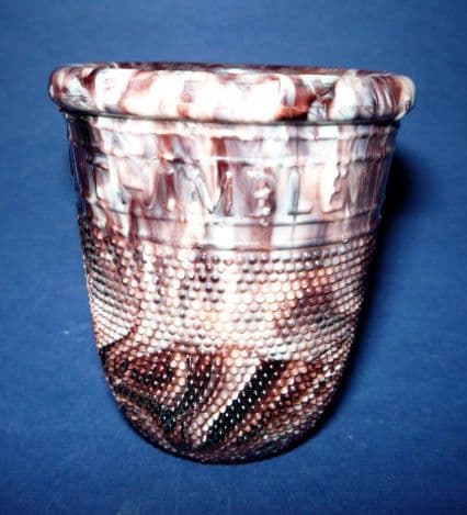 Rare Davidson s Trademarked Purple Malachite Slag Glass Thimble Full ...