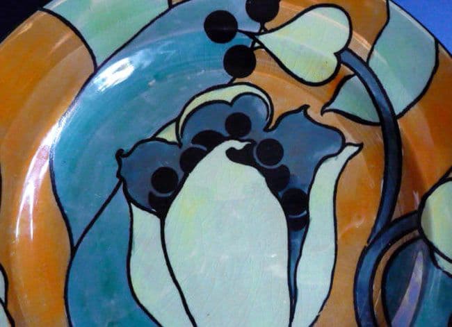 Rare Early Charlotte Rhead Burleigh Ware Tulip Lustre Plate c1927 ...