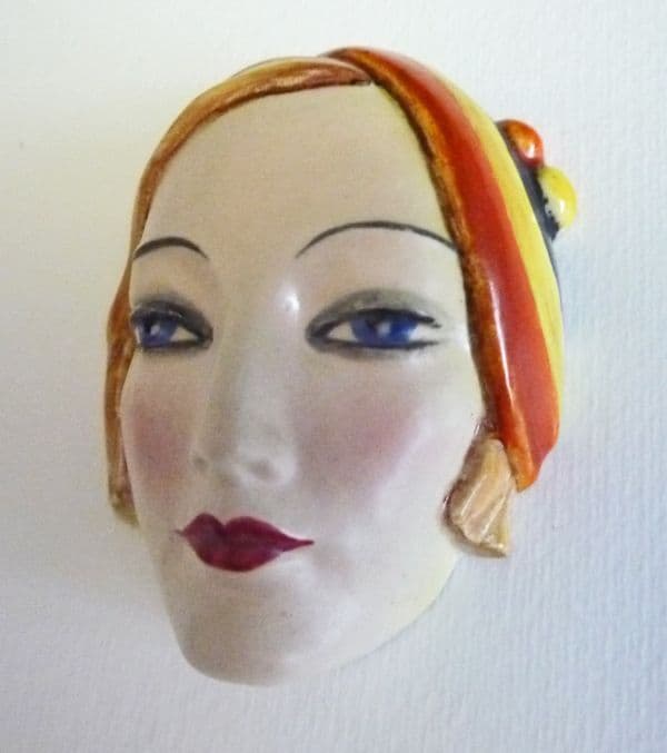 Rare Keramos Miniature Art Deco Lady Wall Mask 967 by Rudolf Podany ...