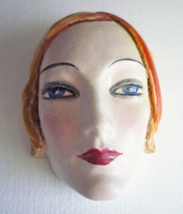 Rare Keramos Miniature Art Deco Lady Wall Mask 967 by Rudolf Podany ...