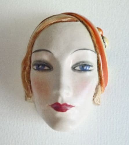 Rare Keramos Miniature Art Deco Lady Wall Mask 967 by Rudolf Podany ...