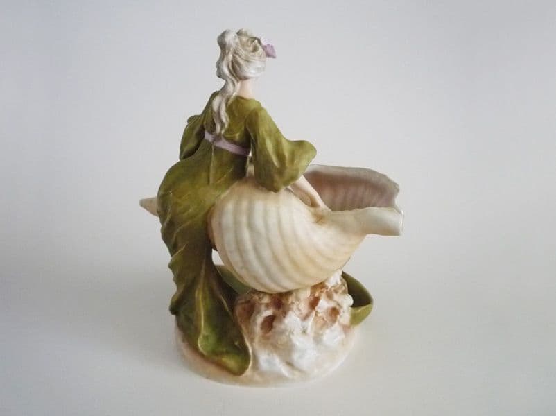 Royal Dux Art Nouveau Maiden with Conch Shell Centrepiece c1910 Sold