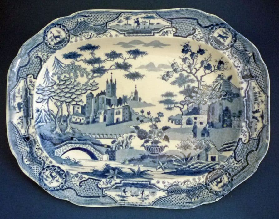 Spode Gothic Castle Pattern Small Platter c1815 Sold