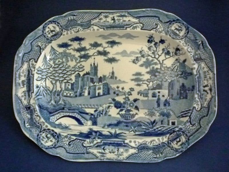 Spode Gothic Castle Pattern Small Platter c1815 Sold