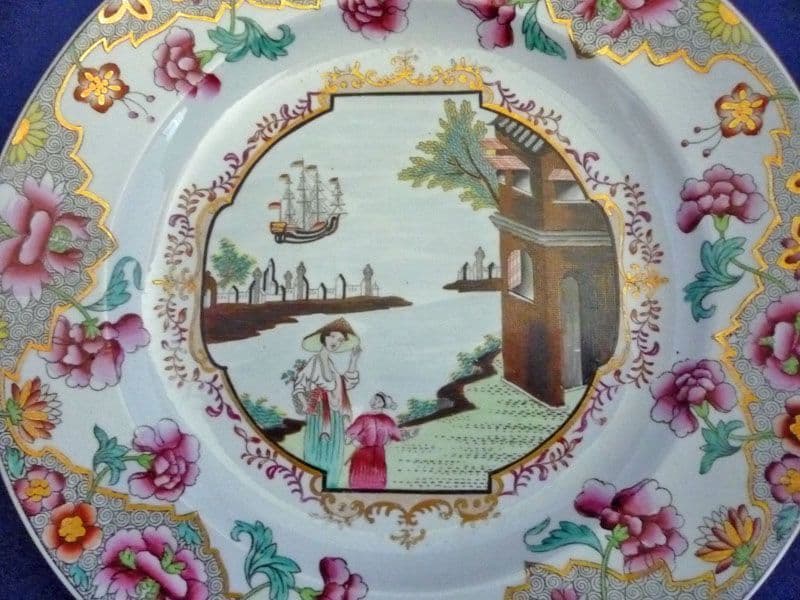Spode Stone China Ship Chinoiserie Pattern 3067 Plate c1815 2
