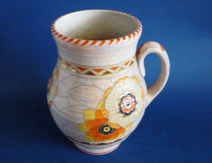Stunning Large Charlotte Rhead Crown Ducal Rhodian Flower Jug c1935 ...