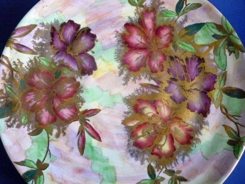Stunning Maling Azalea - Light Gold Lustre Wall Plaque c1940 Sold