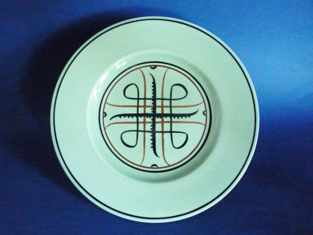 Susie Cooper Studio Pottery Green Glazed Plate - Abstract Pattern 618 c1933