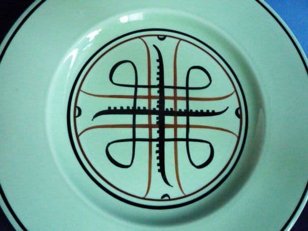 Susie Cooper Studio Pottery Green Glazed Plate - Abstract Pattern 618 c1933