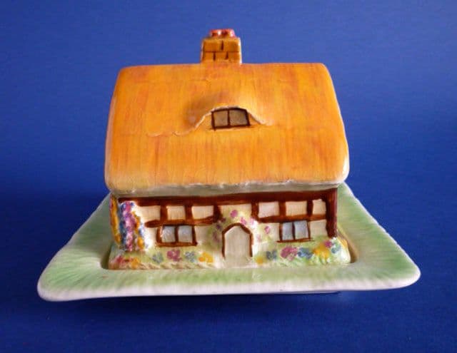 Unusual Grimwades Royal Winton Olde England Cottage Ware Butter Dish ...