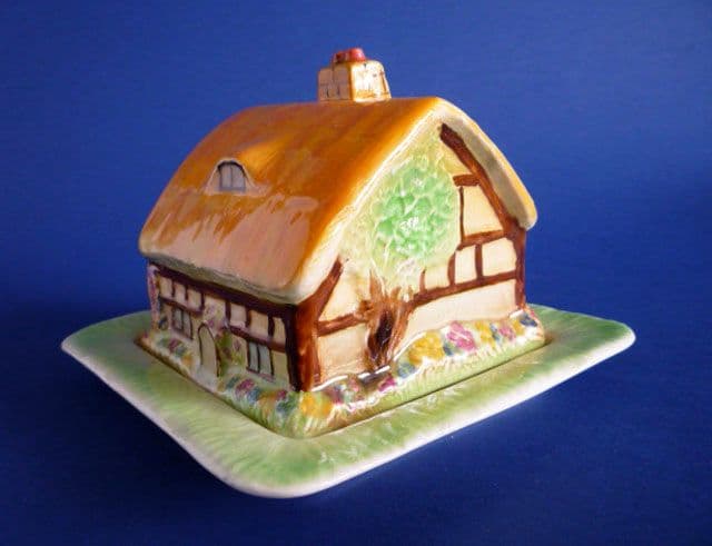 Unusual Grimwades Royal Winton Olde England Cottage Ware Butter Dish ...