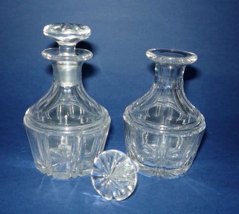 Unusual Pair of Miniature Cut Glass Decanters c1840