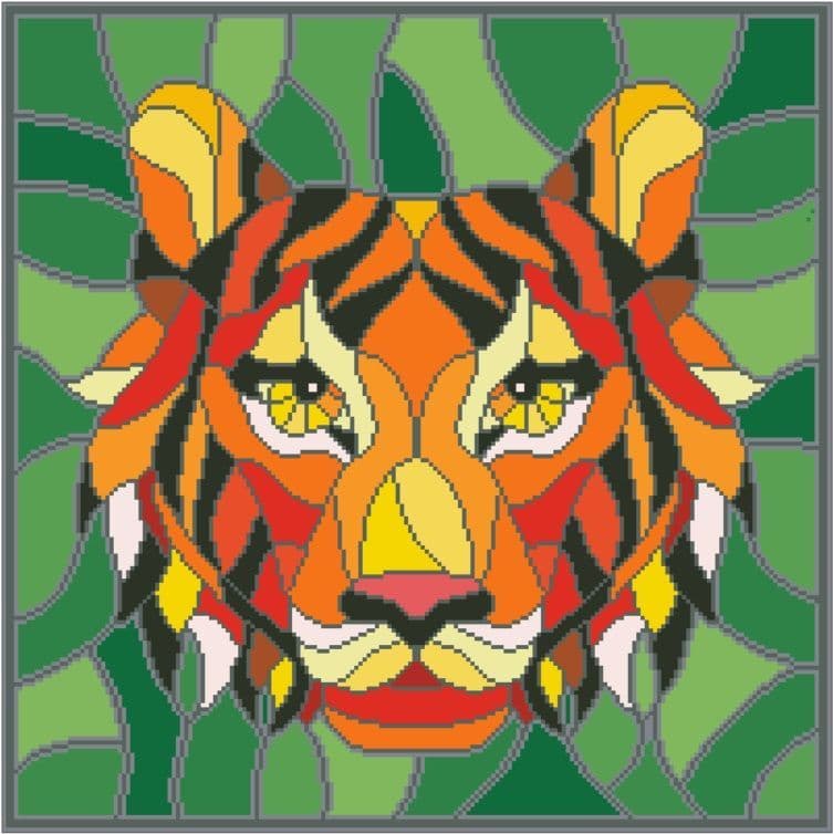 Uriel - Stained Glass Tiger