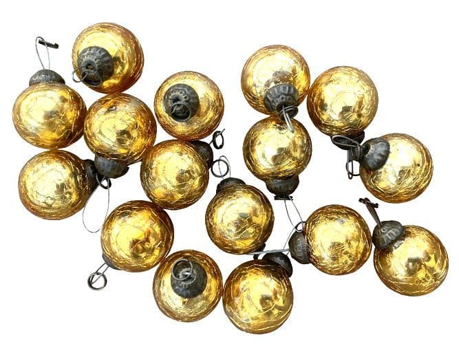 15 x 3cm Gold Baubles