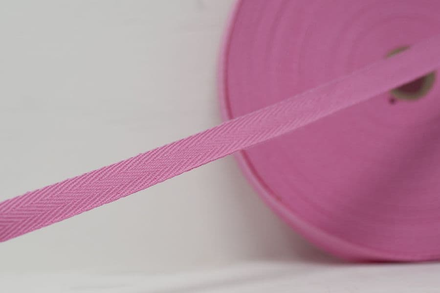 15mm Herringbone Webbing - Pink