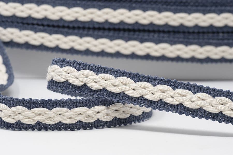 22mm braid - Jeans/Ecru
