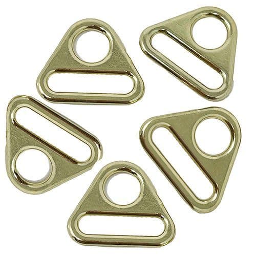 25mm triangle connector bright brass
