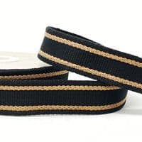 30mmStripe Edge Webbing - Black/Chestnut