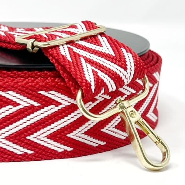 38mm Zigzag Webbing - Red/White