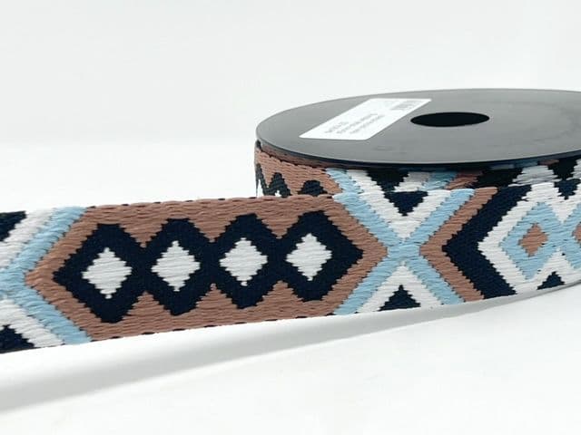 40mm tribal webbing rose gold/sky/black/white