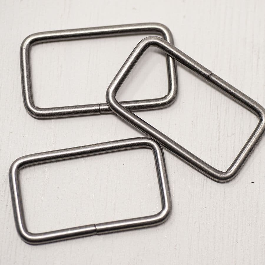 5 x 38mm metal strap connector - ant silver
