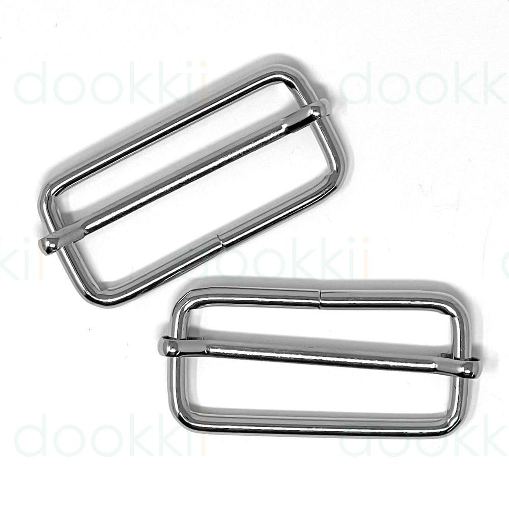 5 x 50mm metal strap slider- Silver