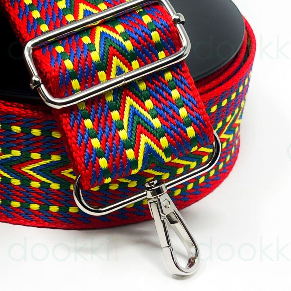 50mm Arrow weave webbing - Red/Yellow/Blue