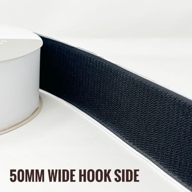 50mm black HOOK side stick on