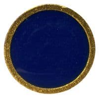 Blue Enamel Disk Gold Trim