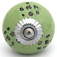 Distressed dots green knob