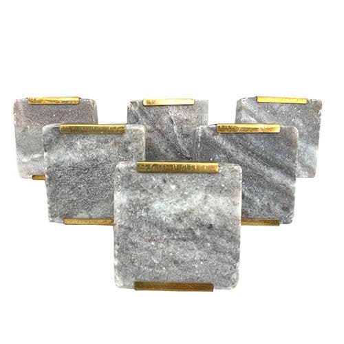 Set of 6 Natural Stone Squares