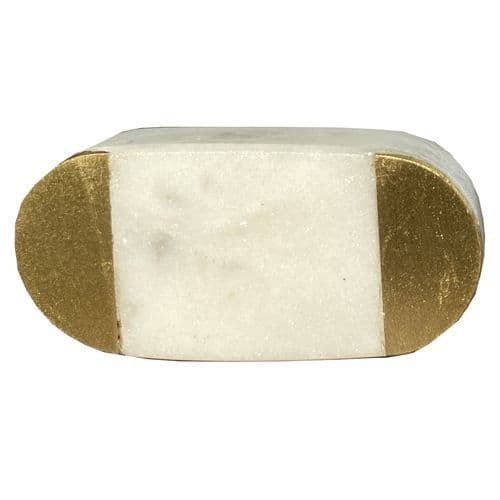 White Stone Bar - Gold Ends