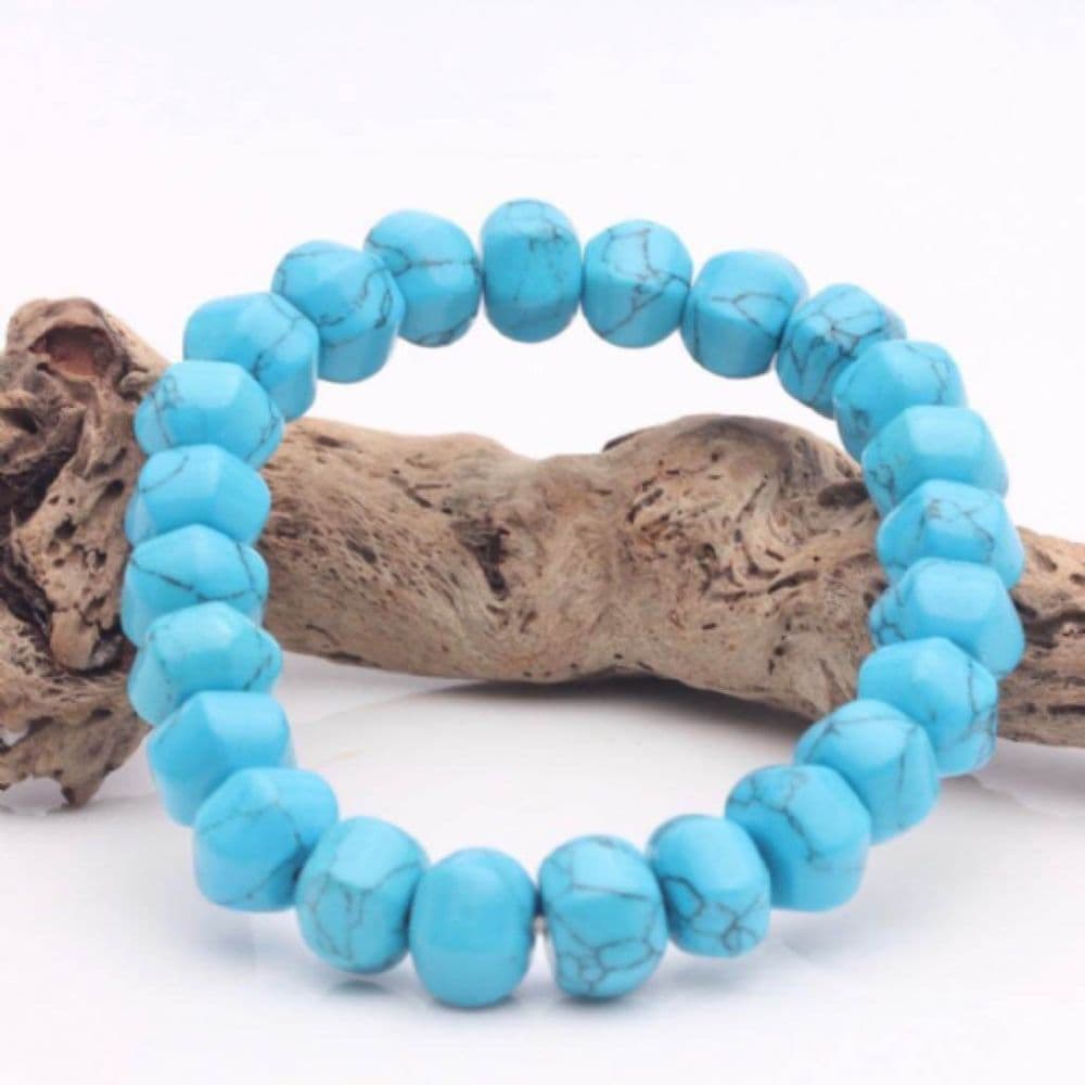 Blue Howlite Bracelet | Crystal Healing |KSC Crystals