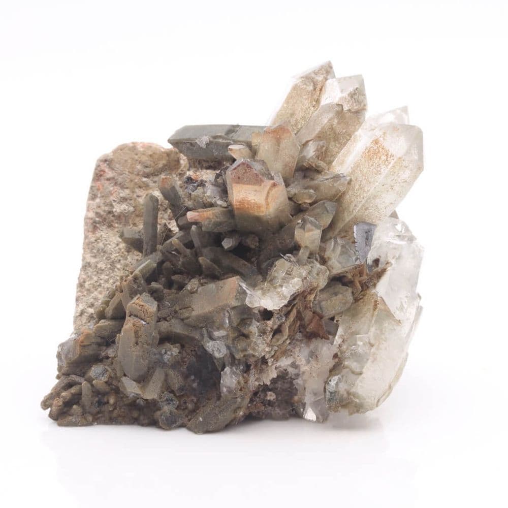 Brookite on Quartz Cluster