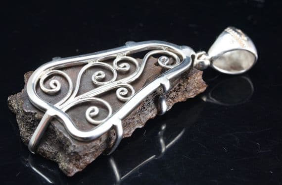 Fossil Turtle Shell Pendant