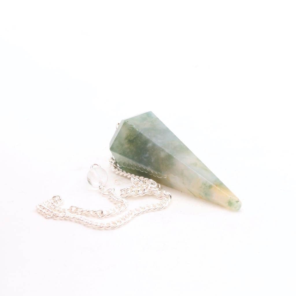 Moss agate pendulum store