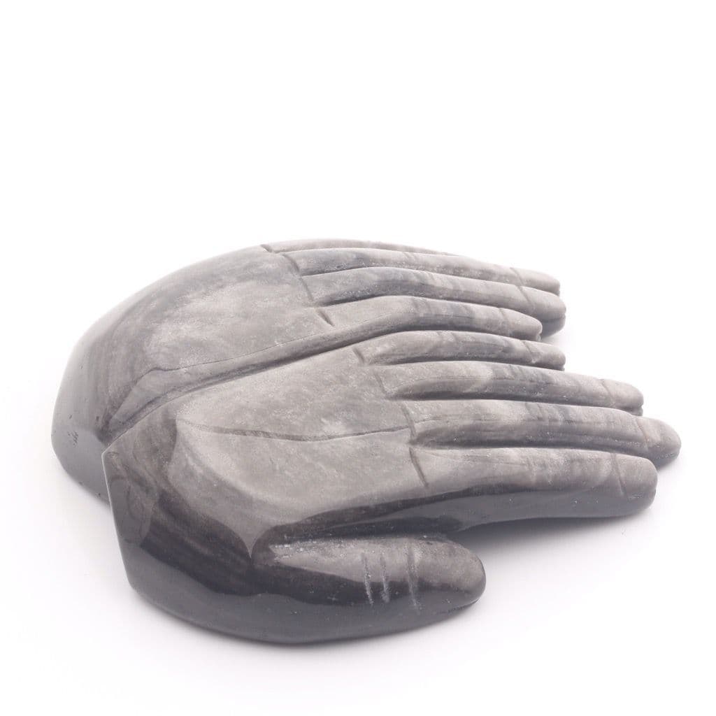 Silver-Sheen Obsidian Hands