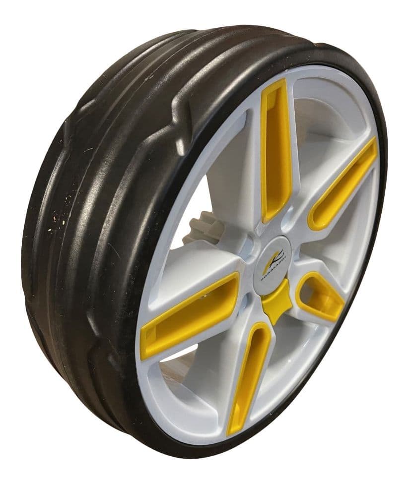 Powakaddy Rear Wheel - White with Yellow Trim
