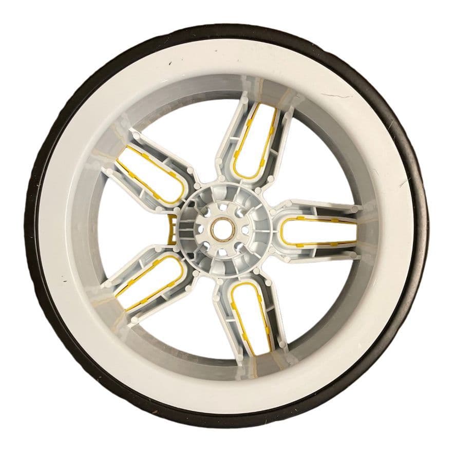 Powakaddy Rear Wheel - White with Yellow Trim