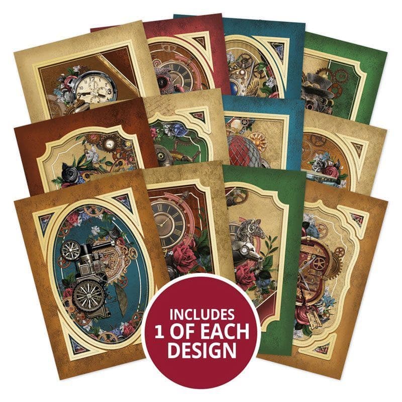 12 Clockwork Emporium Hunkydory Die Cut Foiled Card Toppers
